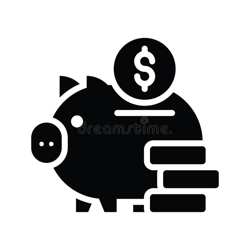 Money Savings Vector Solid Icon Style Illustration. EPS 10 File Stock ...