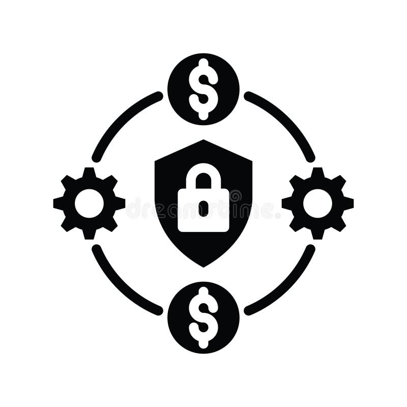 Financial Security Vector Solid Icon Style Illustration. EPS 10 File ...
