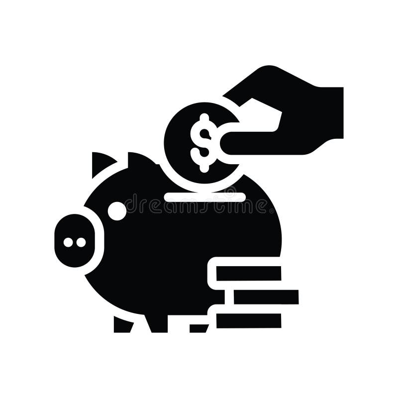 Money Saving Vector Solid Icon Style Illustration. EPS 10 File Stock ...