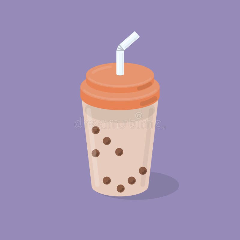 Bubble Milk Tea with Tapioca Pearls Icon. Boba Tea. Cold Asian ...