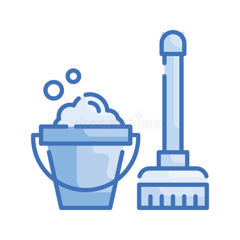 Cleaning Vector Blue Series Icon Style Illustration. EPS 10 File Stock ...