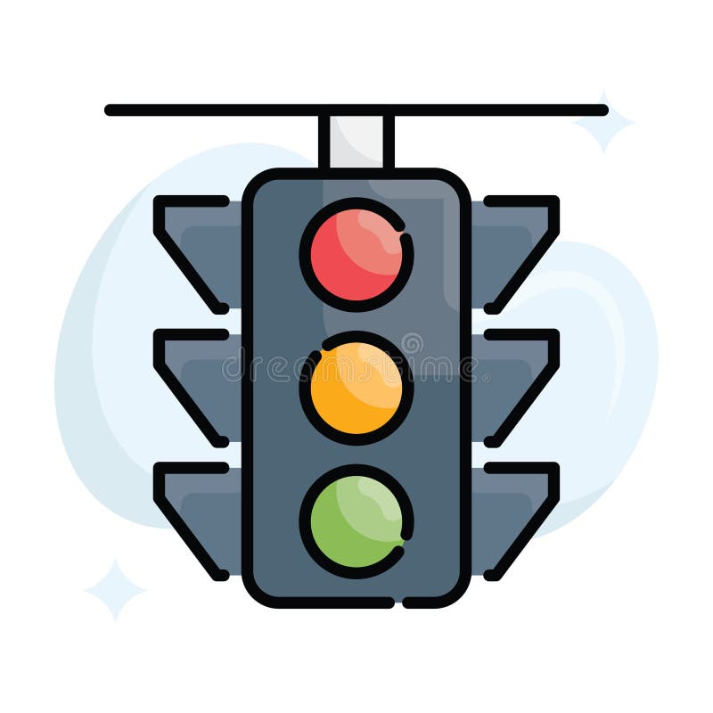 Traffic Light Vector Filled Outline Icon Style Illustration. Eps 10 ...