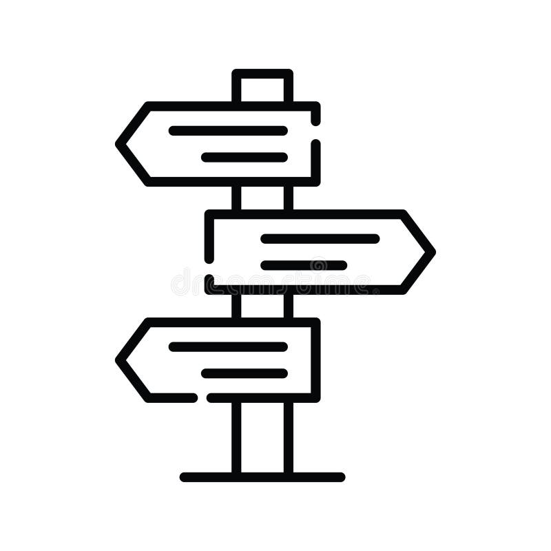 Direction Signs Vector Outline Icon Style Illustration. Eps 10 File ...