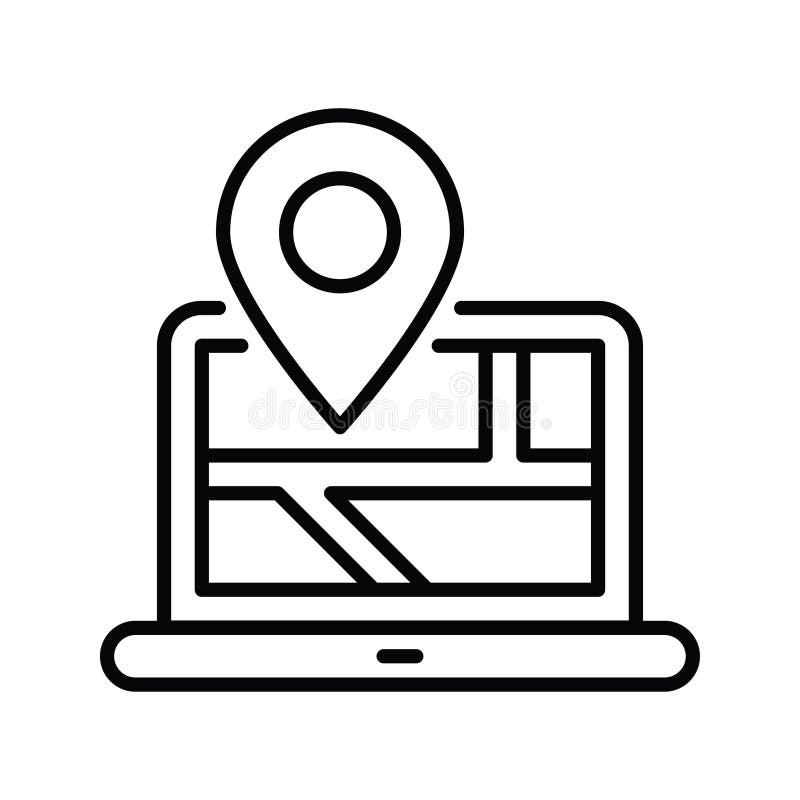 Map Location Vector Outline Icon Style Illustration. Eps 10 File Stock ...