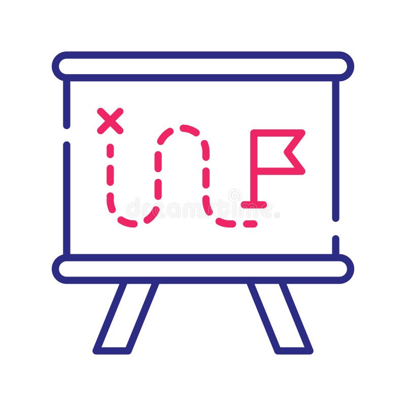 Strategy Vector Two Color Lines Icon Style Illustration. EPS 10 File ...