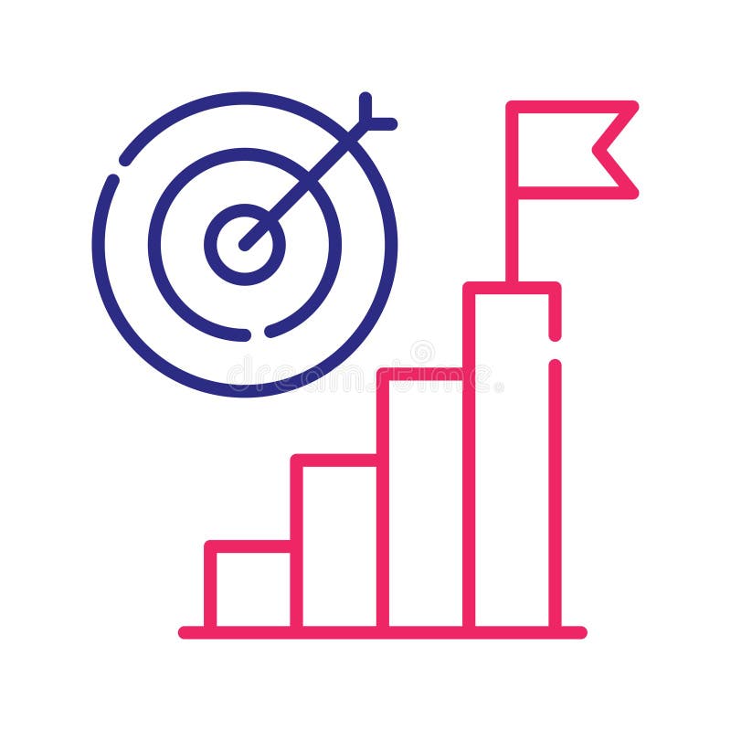 Goal Vector Two Color Lines Icon Style Illustration. EPS 10 File Stock ...