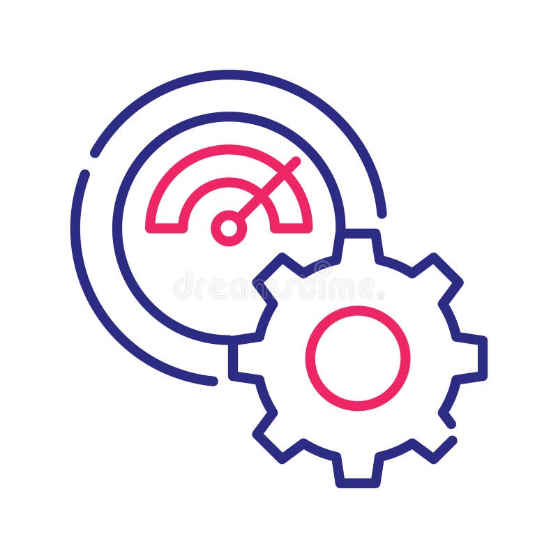 Performance Management Vector Two Color Lines Icon Style Illustration ...