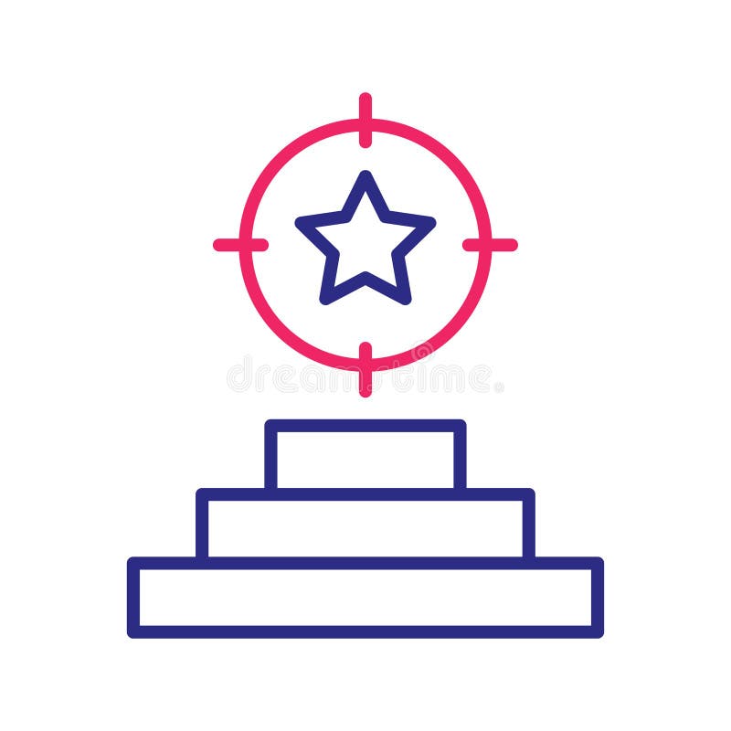 Goals and Objectives Vector Two Color Lines Icon Style Illustration ...