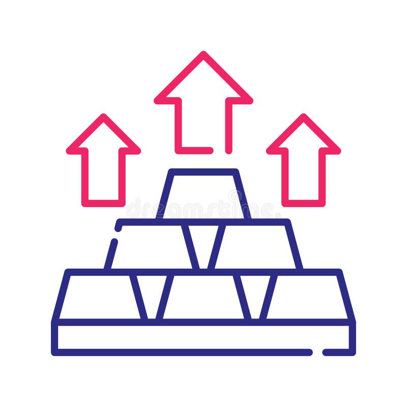 Price Increase Vector Two Color Lines Icon Style Illustration. EPS 10 ...