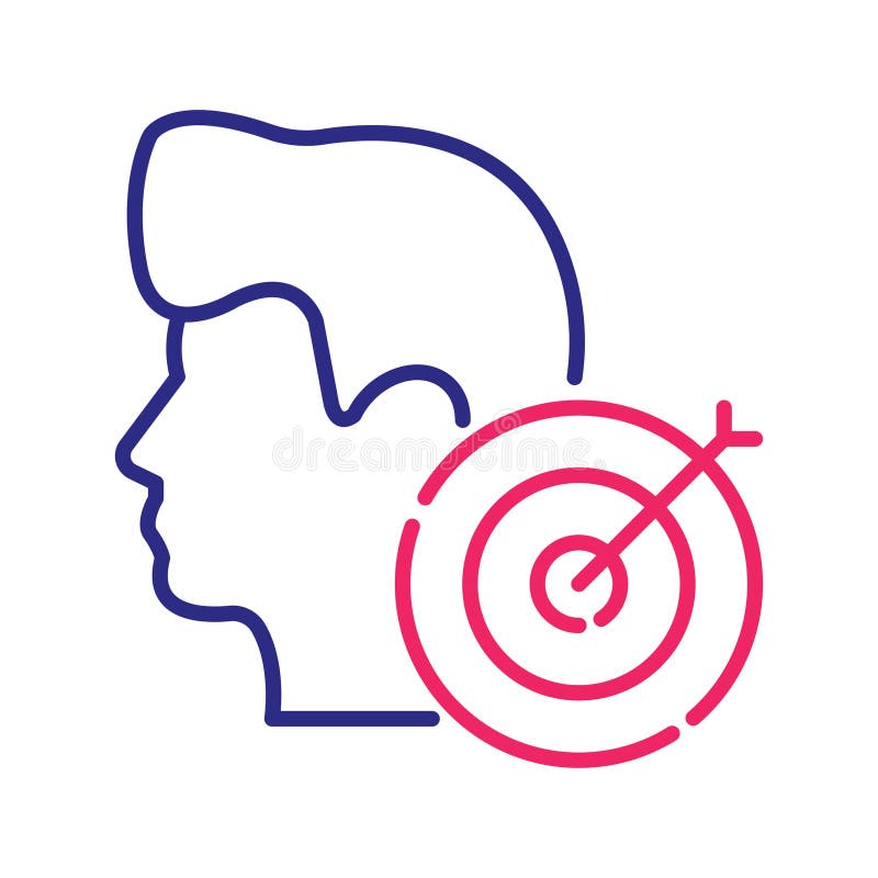 Man Target Vector Two Color Lines Icon Style Illustration. EPS 10 File ...