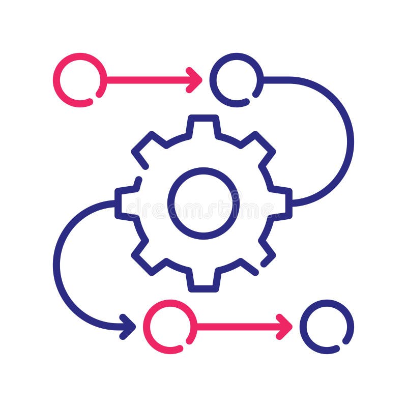 Process Diagram Vector Outline Icon Style Illustration. EPS 10 File ...