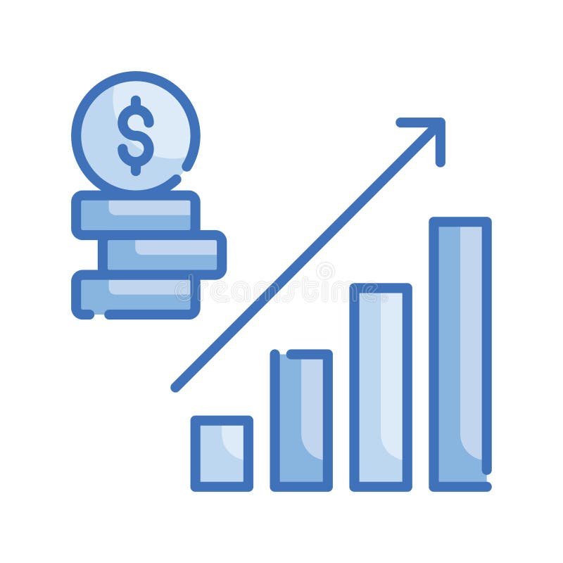 Increase Profitability Vector Blue Series Icon Style Illustration. EPS ...