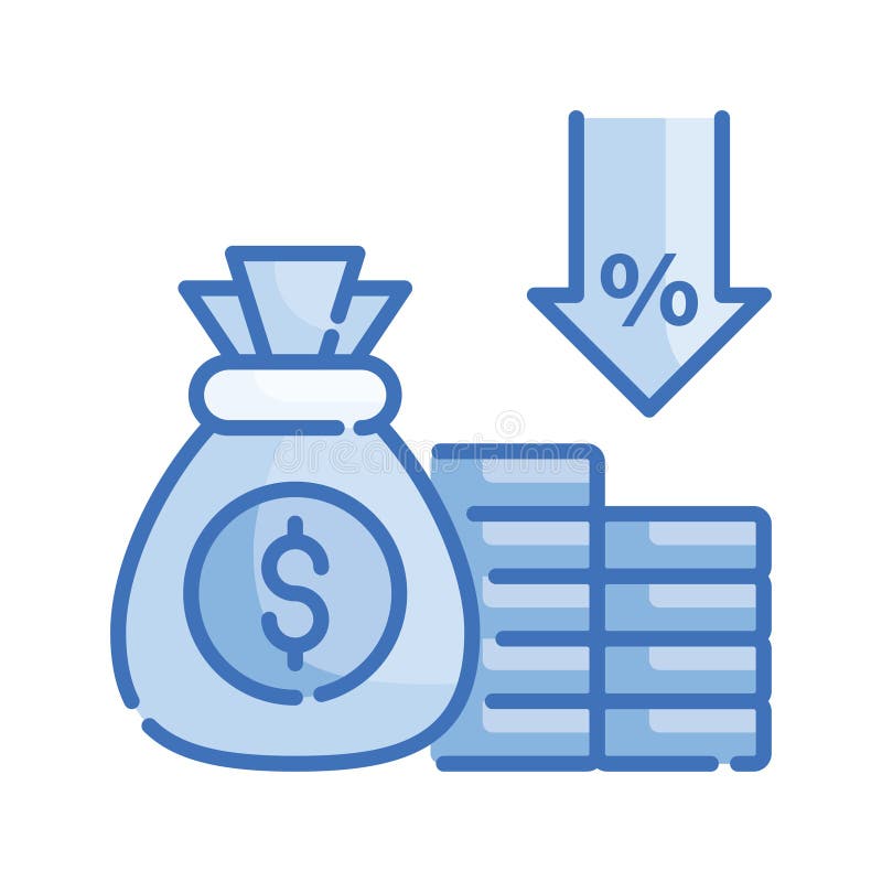 Cost Reduction Vector Blue Series Icon Style Illustration. EPS 10 File ...