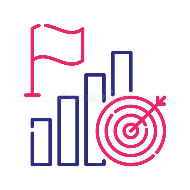 Goals Vector 2 Color Line Icon Style Illustration. EPS 10 File Stock ...