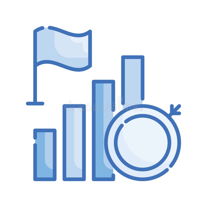 Goals Vector Blue Series Icon Style Illustration. EPS 10 File Stock ...