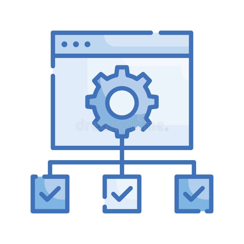 Operations Management Vector Blue Series Icon Style Illustration. EPS ...