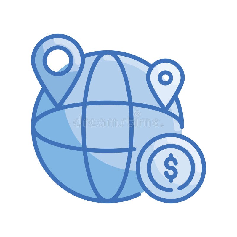 Global Business Vector Blue Series Icon Style Illustration. EPS 10 File ...