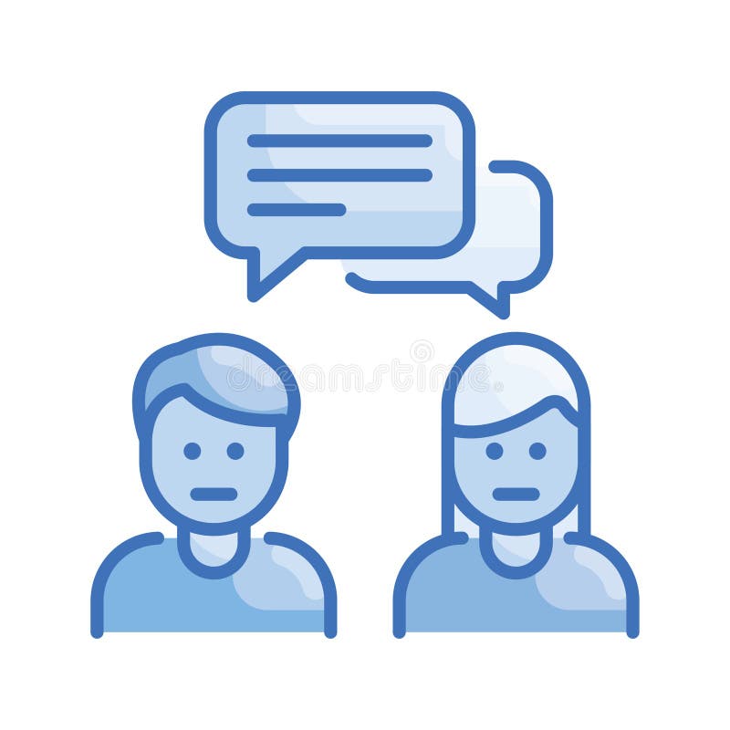 Discussion Vector Blue Series Icon Style Illustration. EPS 10 File ...