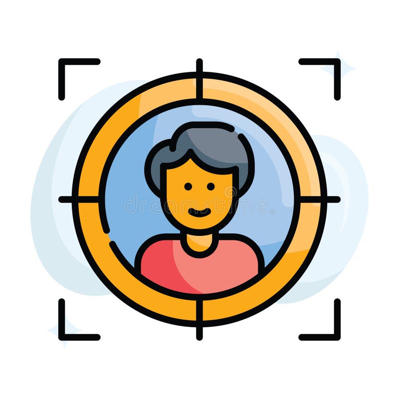 Customer Focus Vector Filled Outline Icon Style Illustration. EPS 10 ...