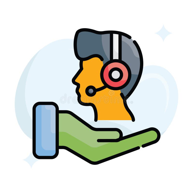 Customer Service Vector Filled Outline Icon Style Illustration. EPS 10 ...