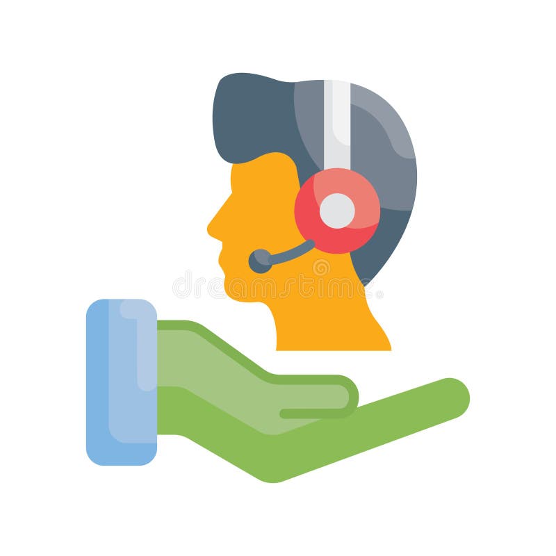 Customer Service Vector Filled Outline Icon Style Illustration. EPS 10 ...