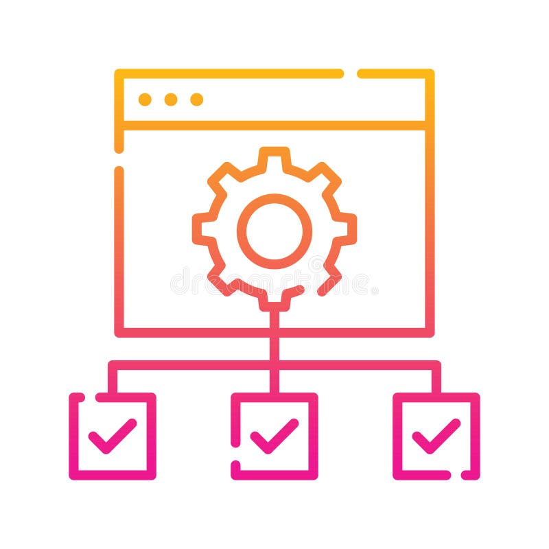 Operations Management Vector Gradient Icon Style Illustration. EPS 10 ...