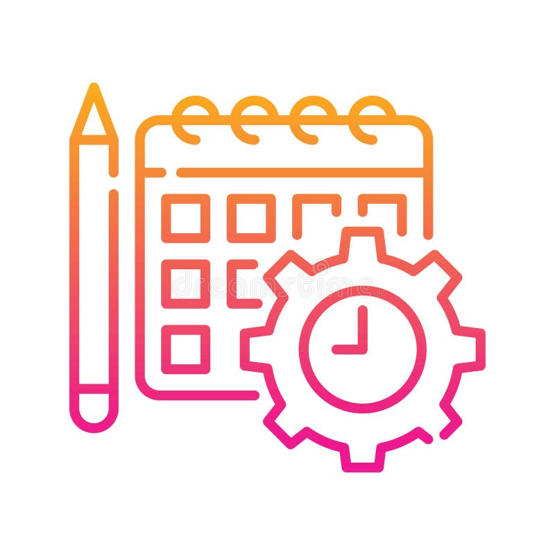 Schedule Planning Vector Gradient Icon Style Illustration. EPS 10 File ...