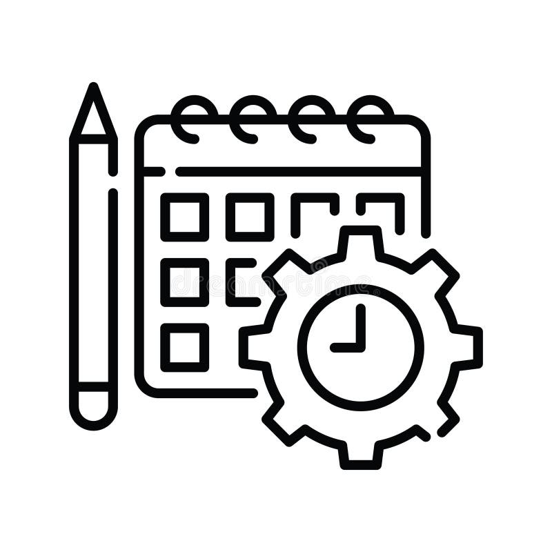 Schedule Planning Vector Outline Icon Style Illustration. EPS 10 File ...