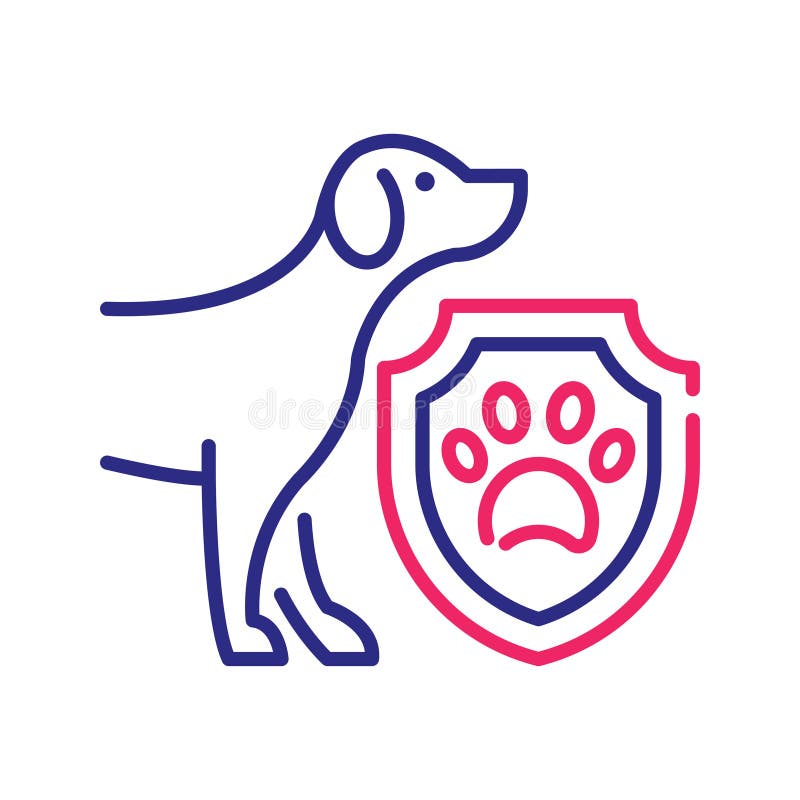 Pet Insurance Vector 2 Color Line Icon Design Illustration. Veterinary ...