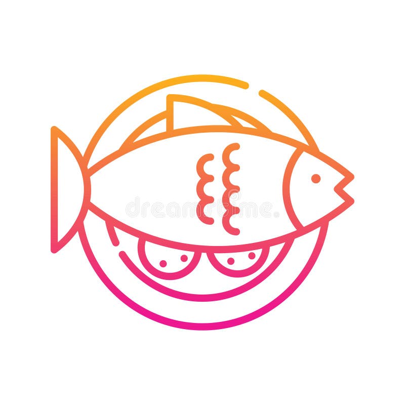 Fish Food Vector Gradient Icon Design Illustration. Veterinary Symbol ...