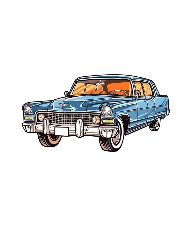 Classic American Car Style. Vintage Vehicle Vector Illustration ...