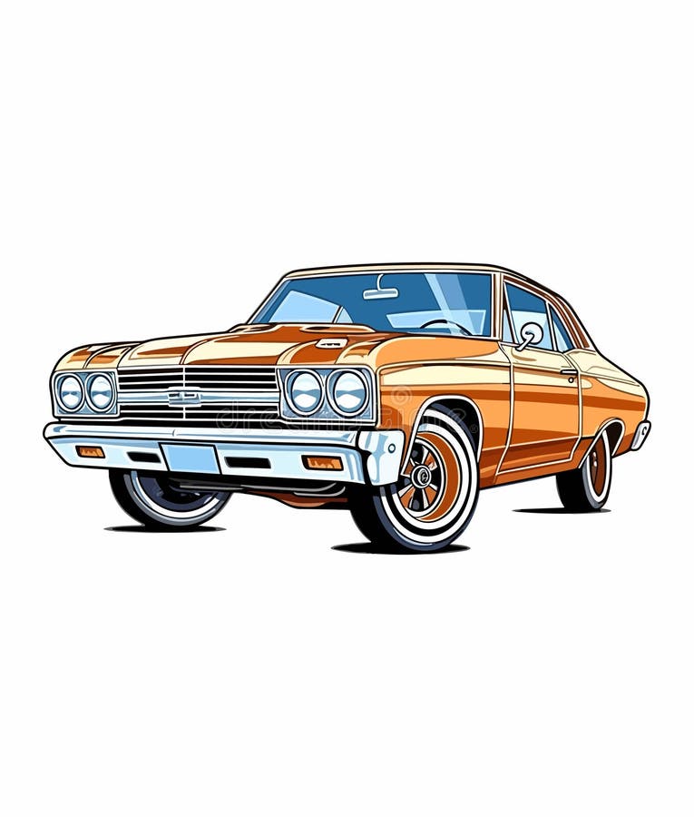 Classic American Car Style. Vintage Vehicle Vector Illustration ...