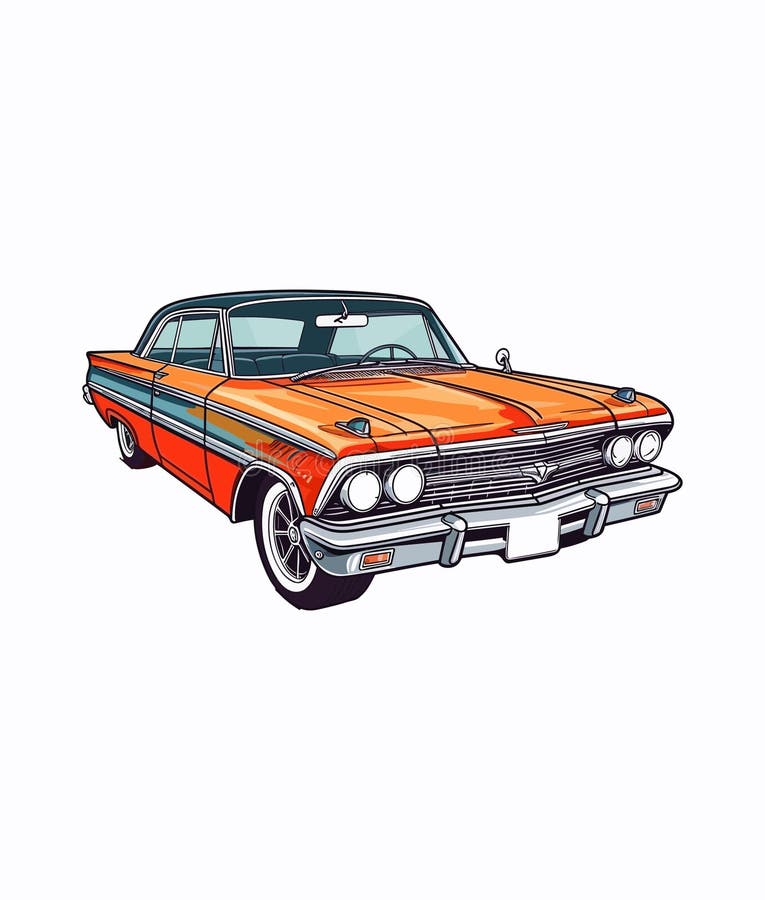 Classic American Car Style. Vintage Vehicle Vector Illustration ...