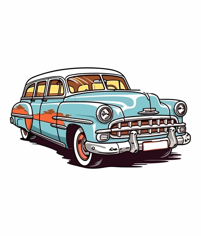 Classic American Car Style. Vintage Vehicle Vector Illustration ...