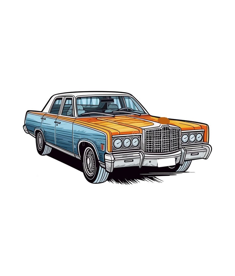 Classic American Car Style. Vintage Vehicle Vector Illustration ...