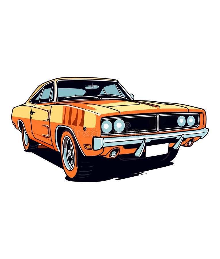 Classic American Car Style. Vintage Vehicle Vector Illustration ...