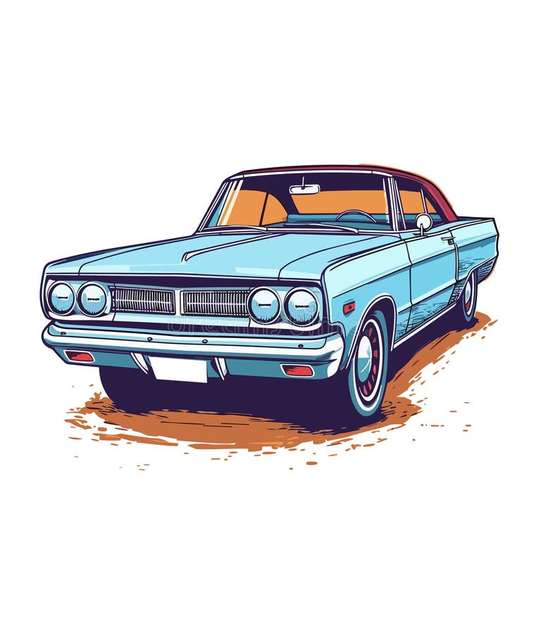 Classic American Car Style. Vintage Vehicle Vector Illustration ...