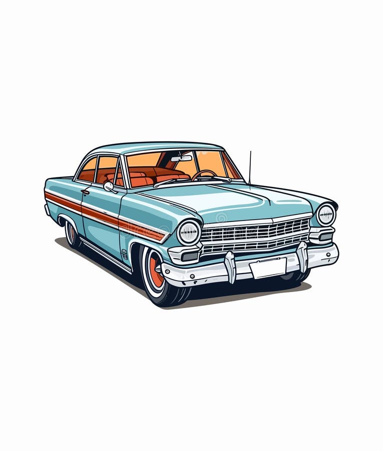 Classic American Car Style. Vintage Vehicle Vector Illustration ...