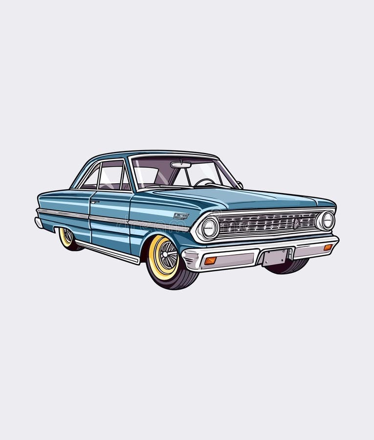 Classic American Car Style. Vintage Vehicle Vector Illustration ...