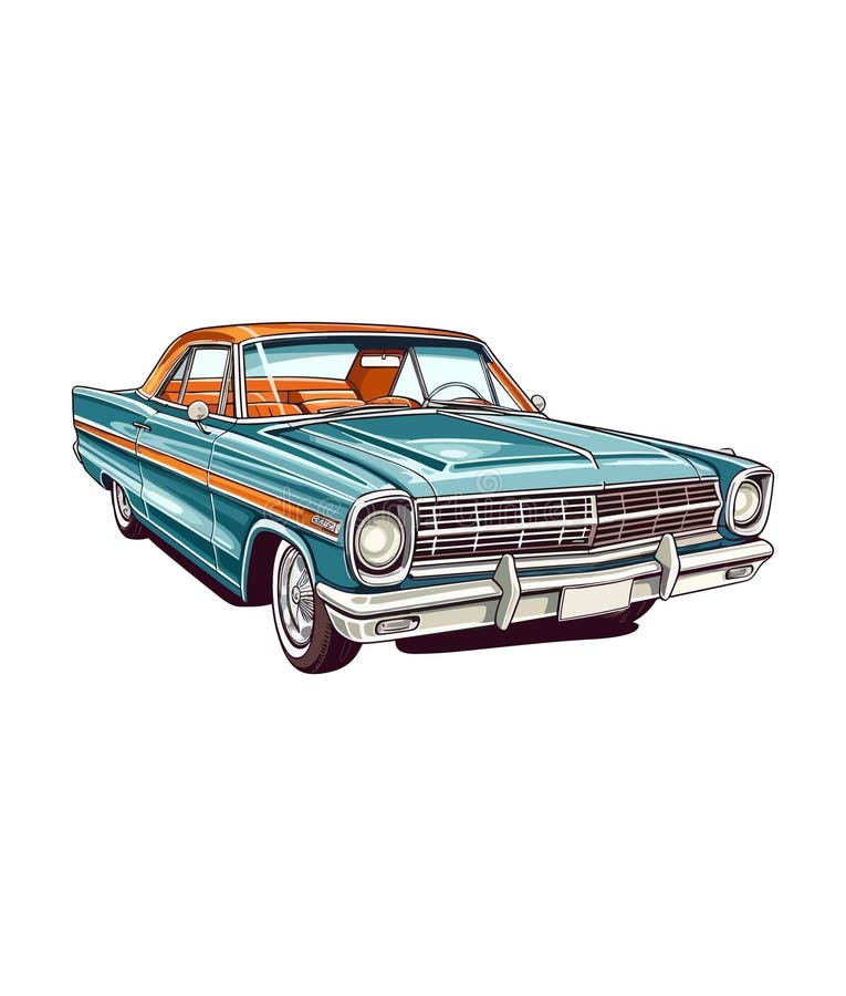 Classic American Car Style. Vintage Vehicle Vector Illustration ...