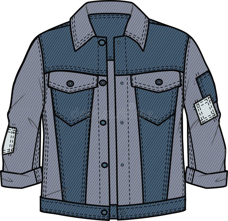Kids Unisex Outerwear Customized Denim Jeans Jacket Stock Vector ...