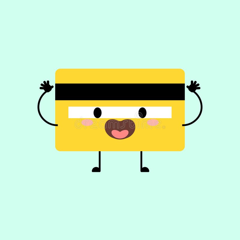 Cute Smiling Bank Credit Card or Debit Finanace Cartoon Character Emoji ...
