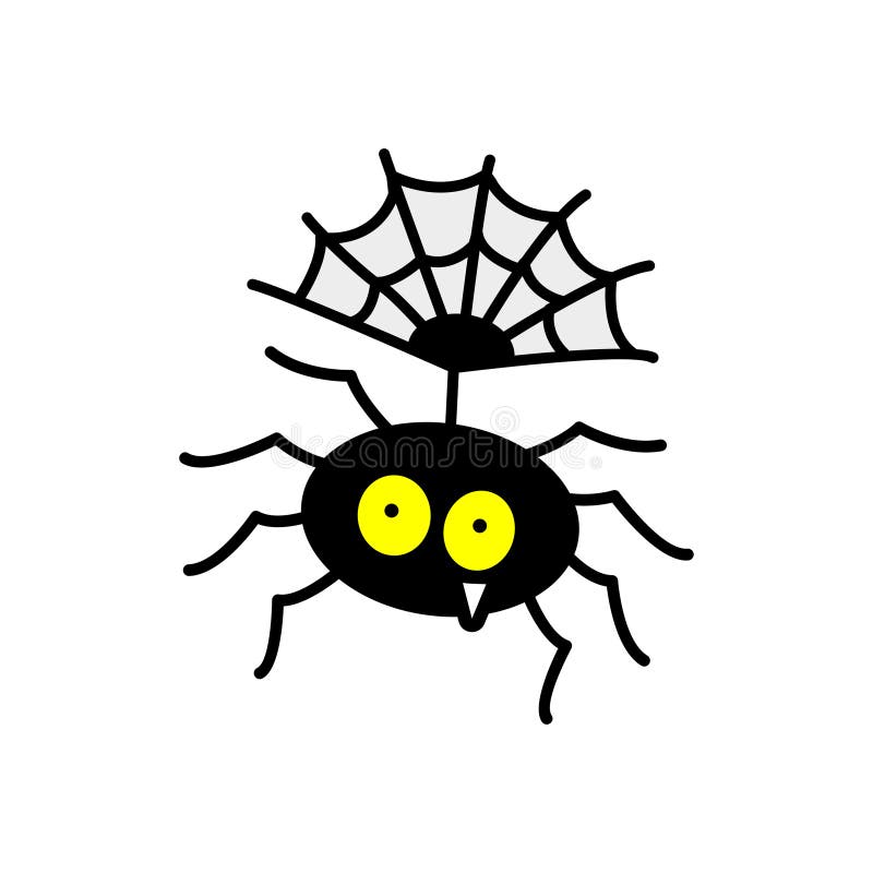 Vector Illustration of Stylized Spider Animal Cartoon Character Lying ...