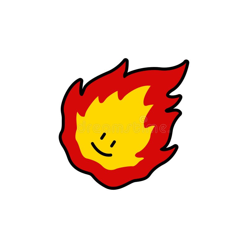 Flaming Fire Cartoon Character Vector Illustration Stock Illustration ...