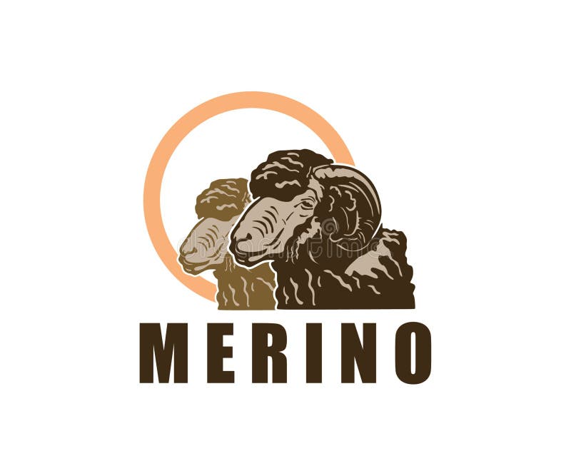 Merino Sheeps in Circle Logo, Stock Vector - Illustration of goat, used ...