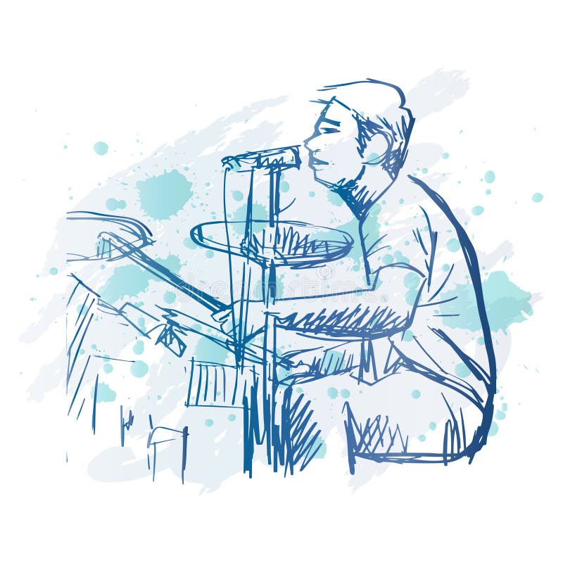 Drummer Line Drawing Stock Illustrations – 484 Drummer Line Drawing ...