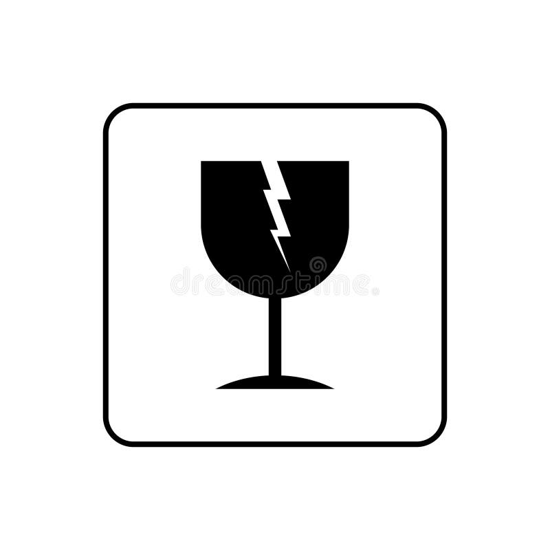 Fragile Icon. Glass Symbol Warning Sign. Packaging Symbol Sticker for ...