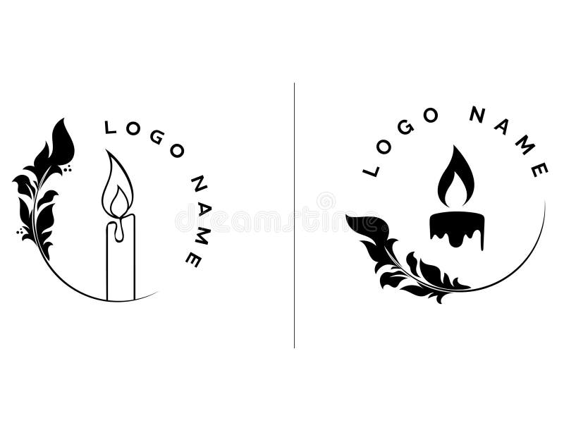 Candle Logo Design. Natural Candle Logo. Candle with Fire. Modern ...