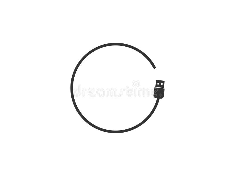 Circle USB Cable Vector Icon. USB Logo. USB Cable Vector Stock Vector ...