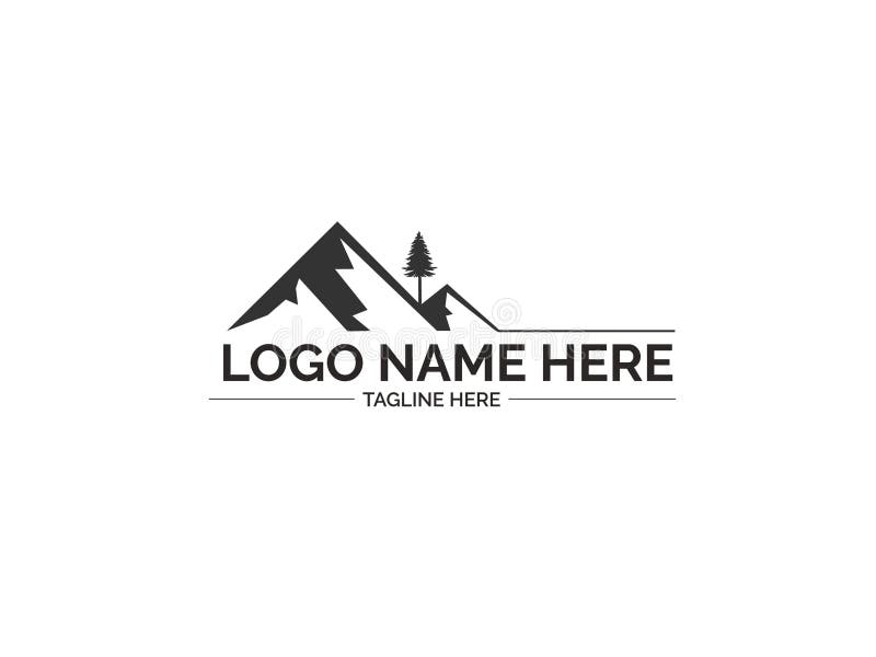 Creative Mountain Hill Vector Logo Design. Mountain Logo with Pine Tree ...